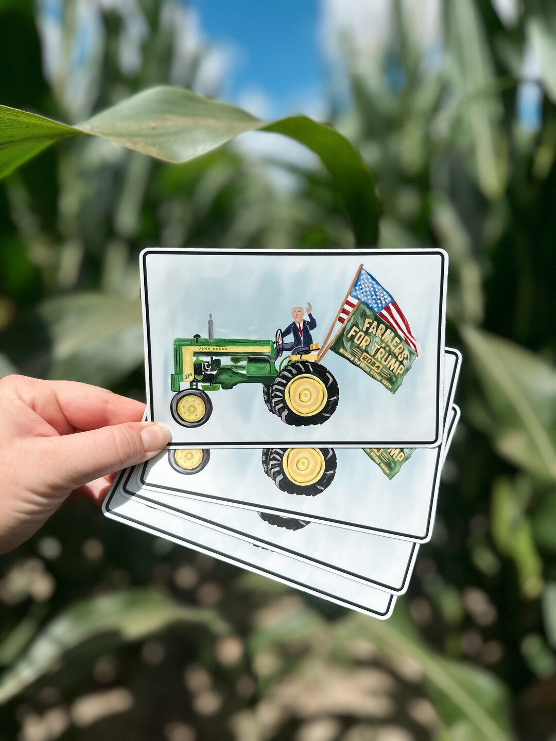 Farmers for Trump Sticker, Trump Sticker, John Deere Tractor Decal ...