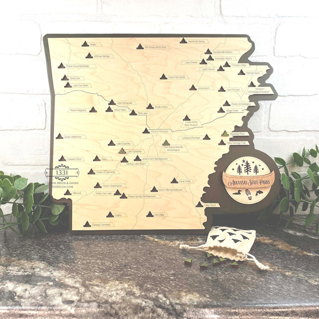 Arkansas State Parks Travel Map, Arkansas Hikers Map for Hikers, AR ...