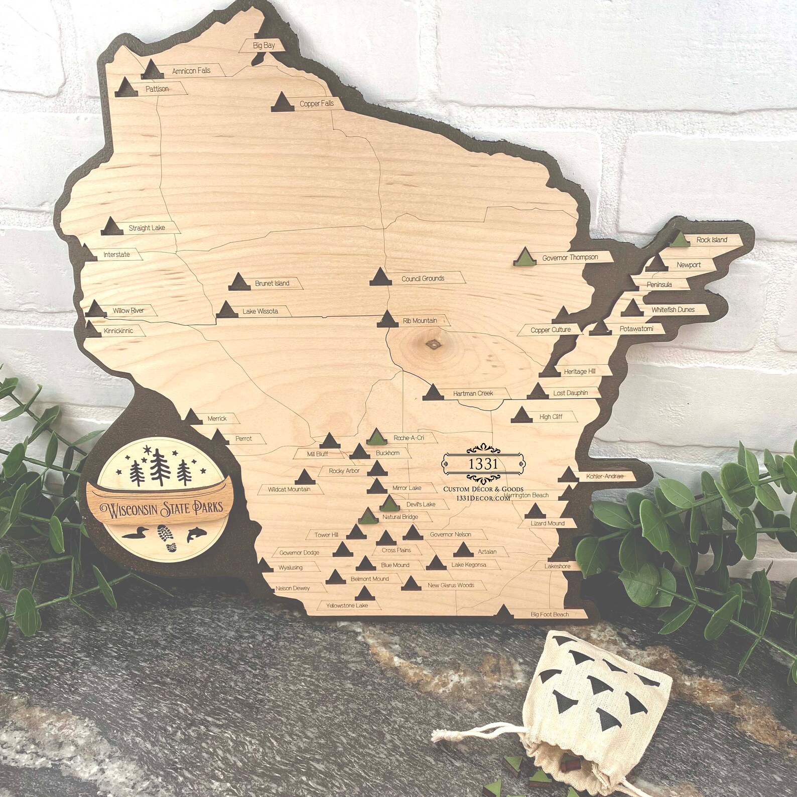 Wisconsin State Parks Travel Map, Wisconsin Hikers Map for Hikers, WI ...