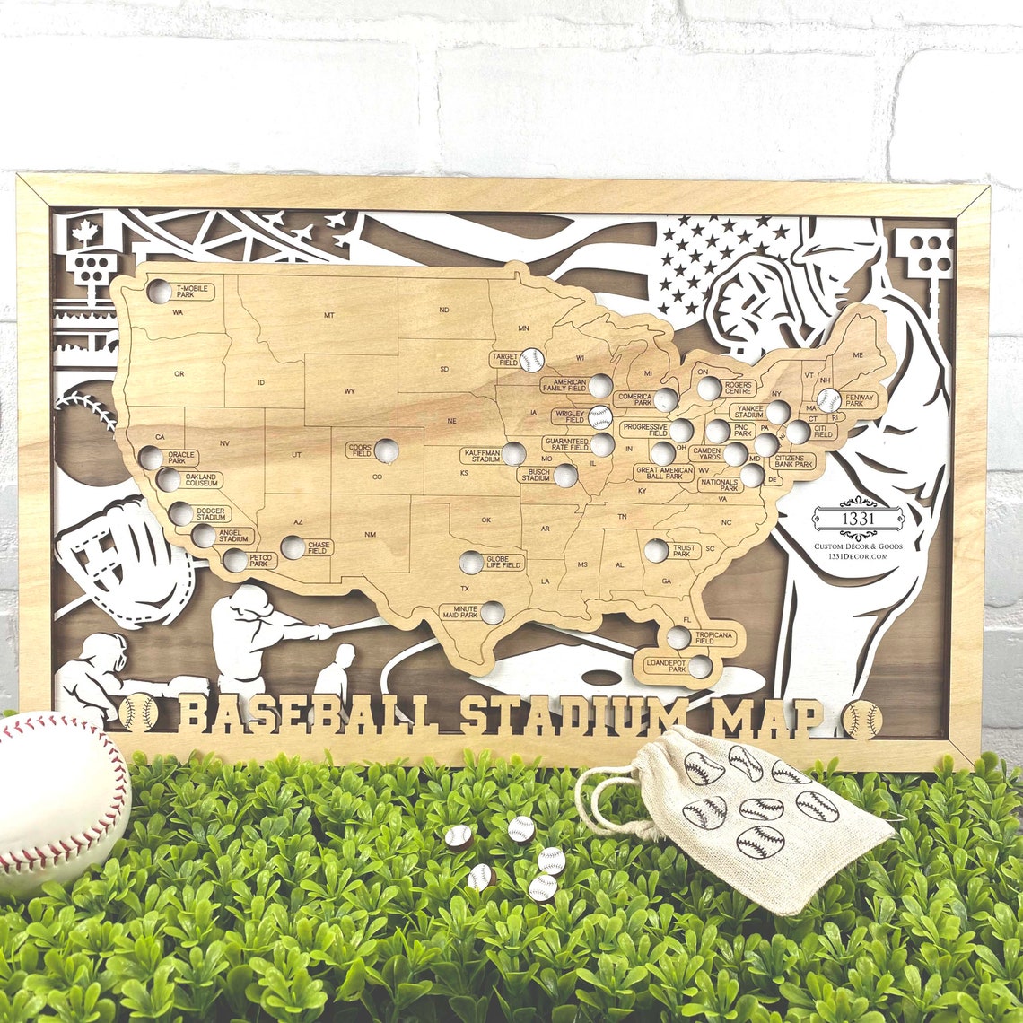 Baseball Stadium Travel Map Stadium Bucket List Baseball - Etsy