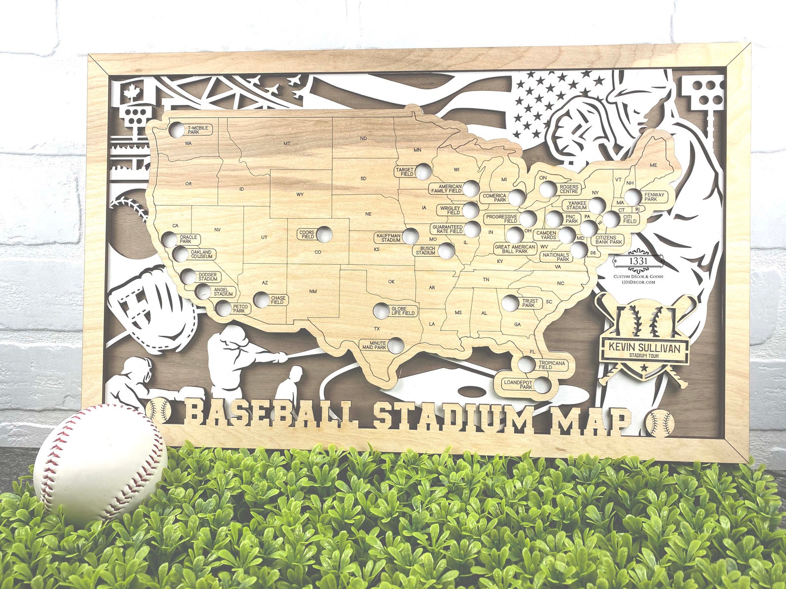 Baseball Stadium Travel Map Stadium Bucket List Baseball - Etsy