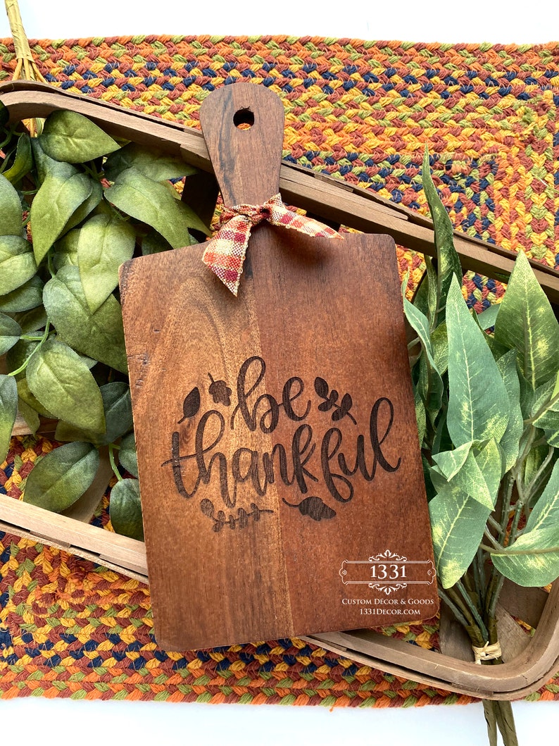 Mini Charcuterie Board Be Thankful Mini Cutting Board - Etsy
