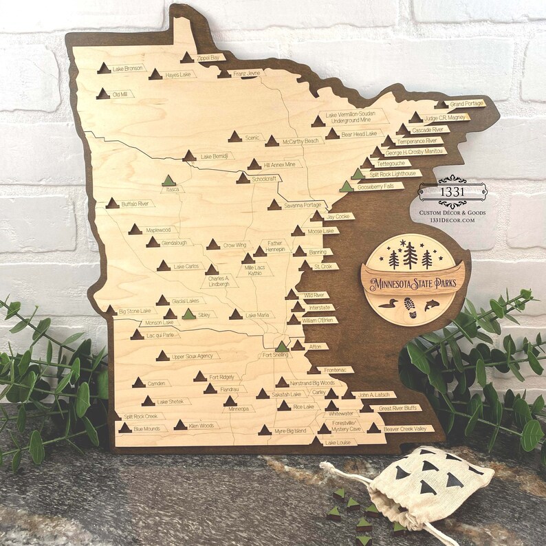 Minnesota State Parks Travel Map Minnesota Hikers Map for - Etsy