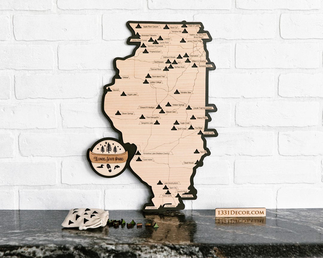 Illinois State Parks Travel Map, Illinois Hikers Map for Hikers, IL ...