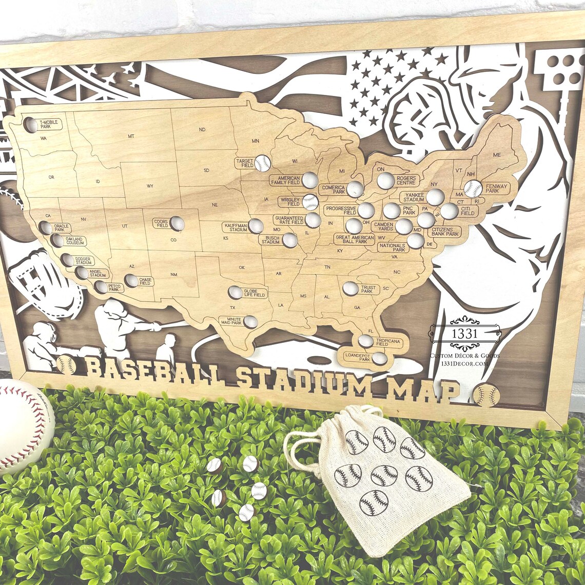 Baseball Stadium Travel Map Stadium Bucket List Baseball - Etsy