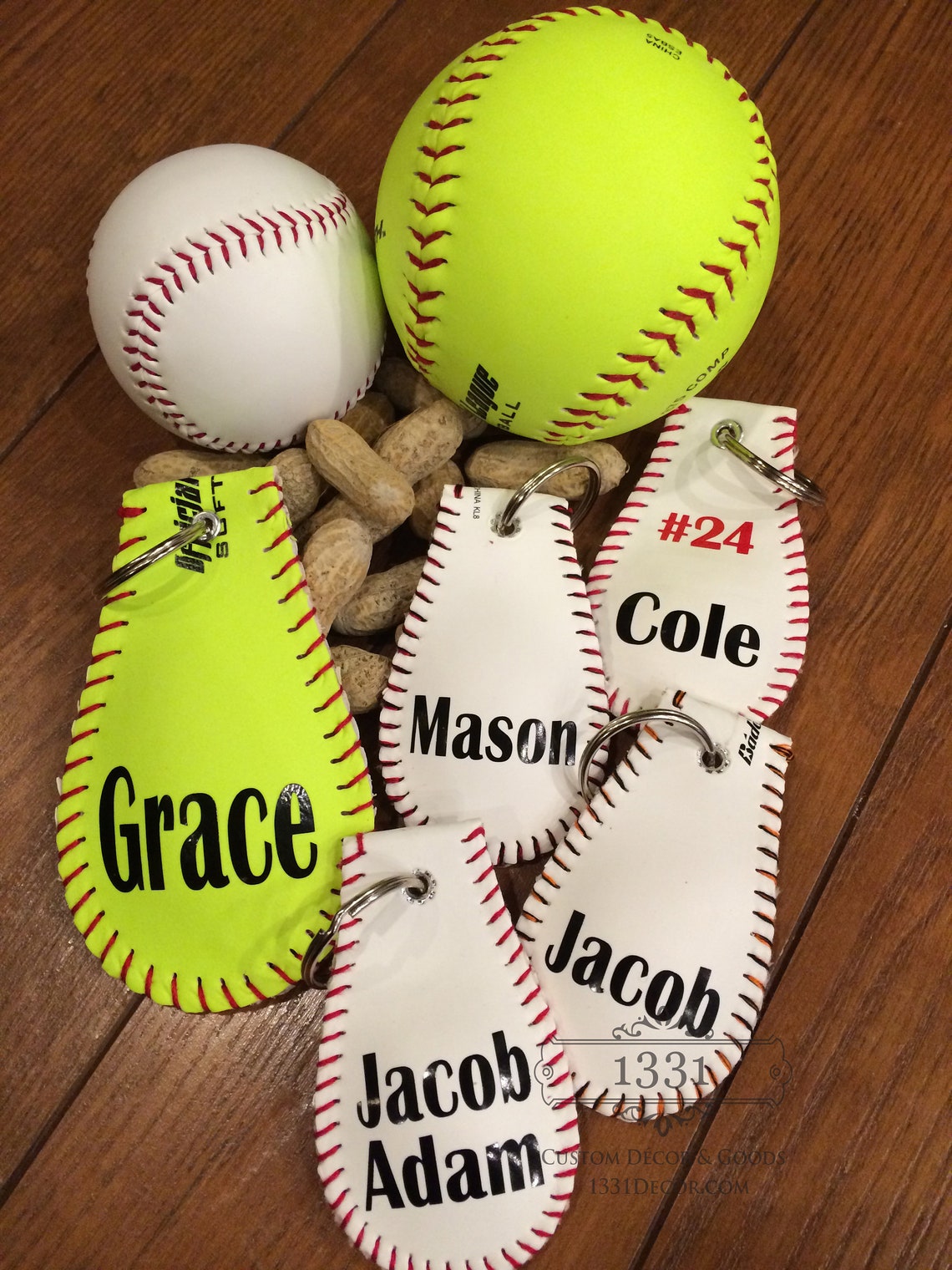 Softball Key Chain Softball Keychain Keychain Key Chain - Etsy