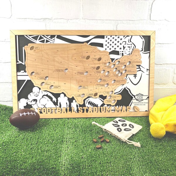 Football Bucket List Map - Etsy