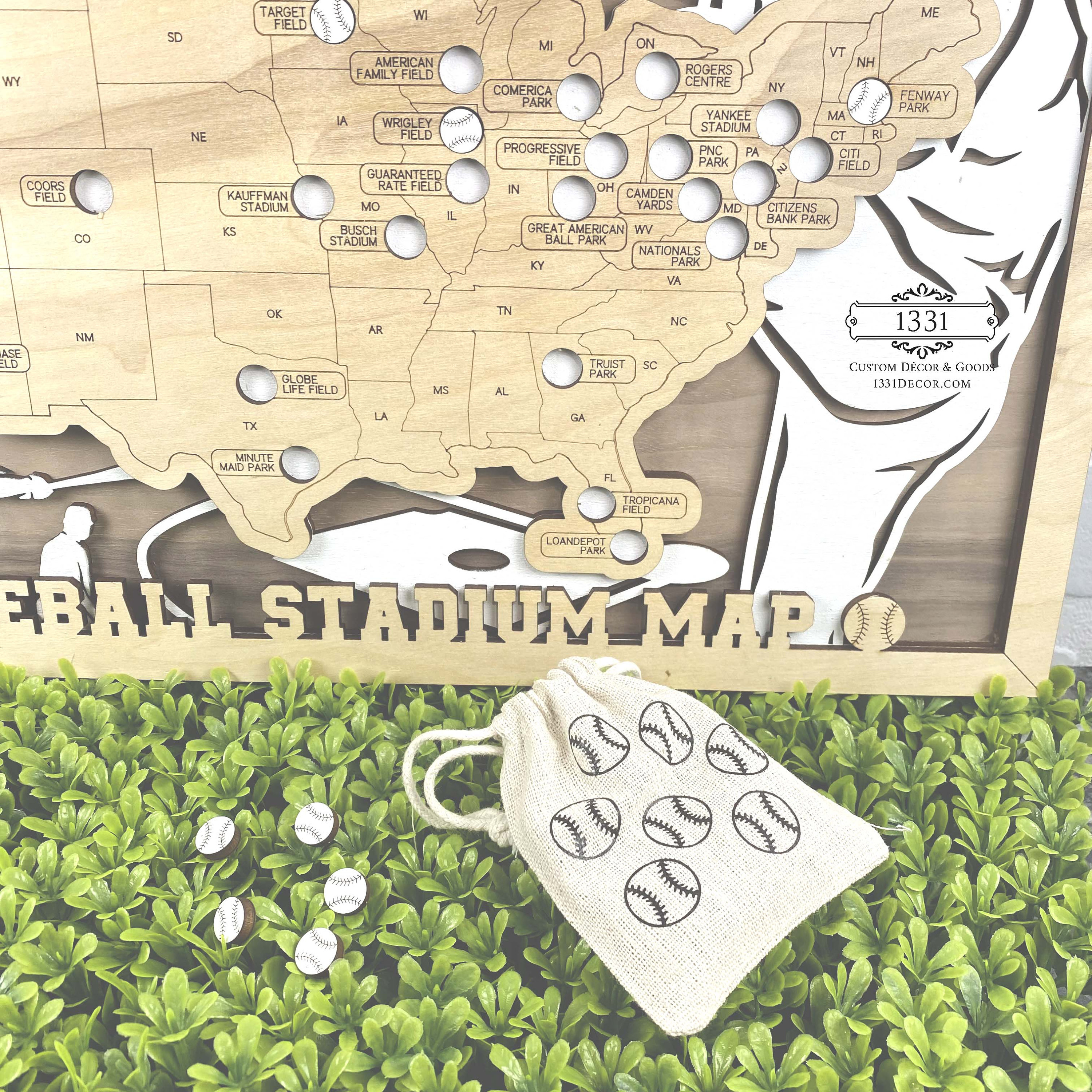 Baseball Stadium Travel Map Stadium Bucket List Baseball - Etsy