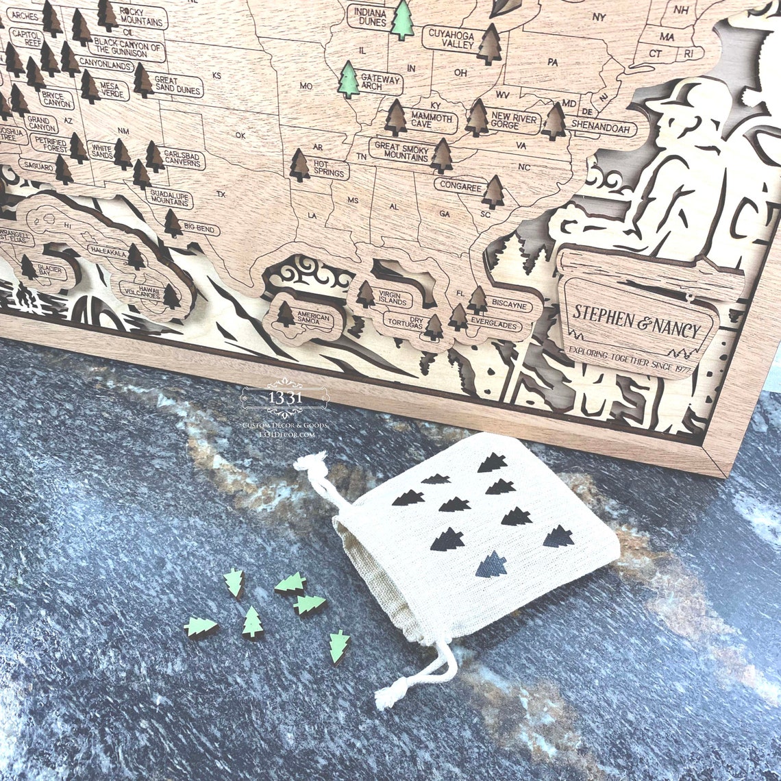 National Parks Travel Map National Parks Bucket List Map - Etsy