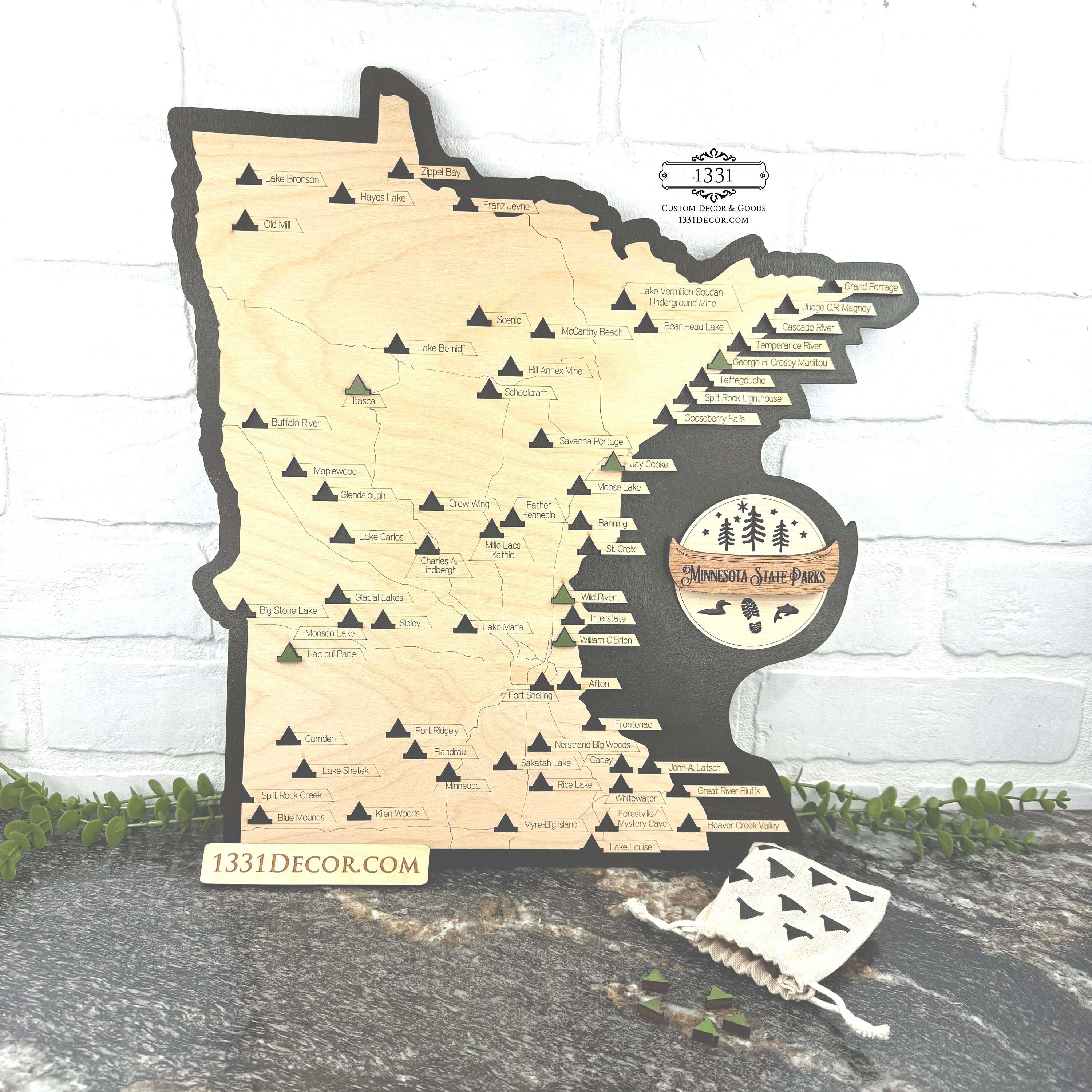 Minnesota State Parks Travel Map, Minnesota Hikers Map for Hikers, MN ...