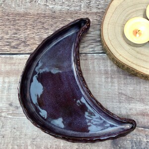 Ceramic Crescent Moon Dish - Dark Purple - Etsy