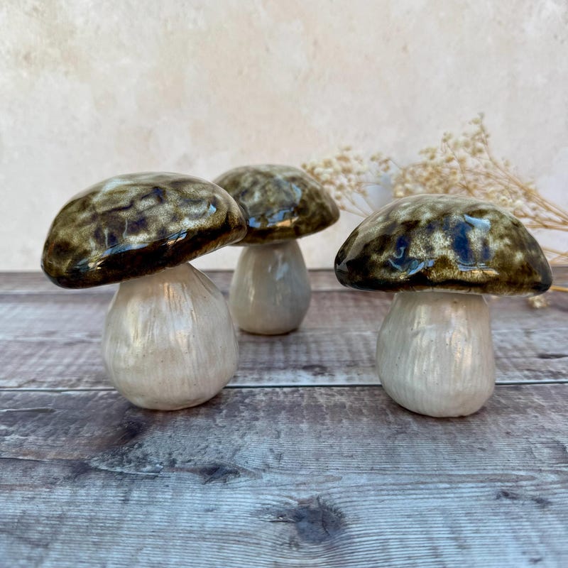 Brown Ceramic Toadstool - Etsy