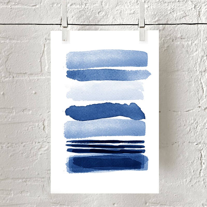 Blue Abstract Print - Etsy