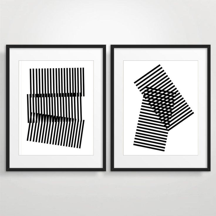 Prints Set Minimalist Poster Black and White Geometric Art | Etsy