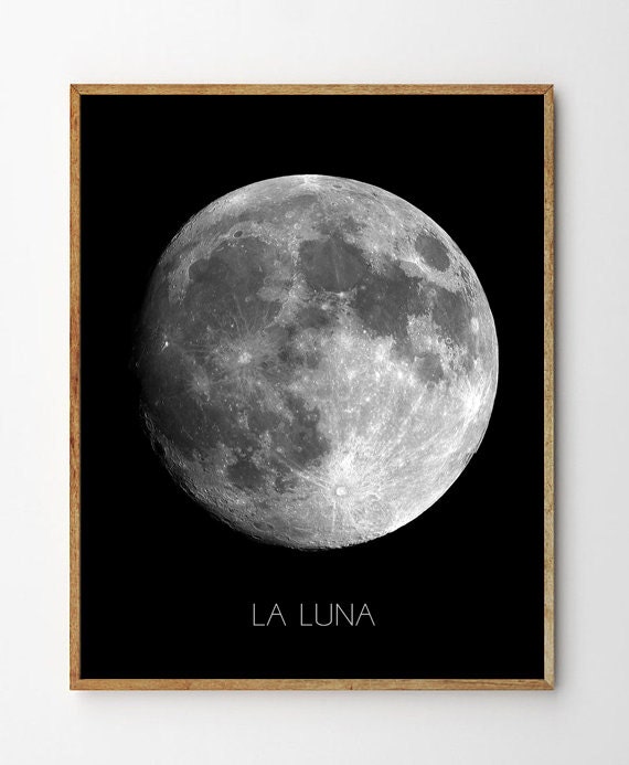 Moon Print Moon Poster Minimalist Poster Astronomy | Etsy