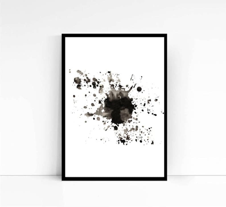 Large Abstract Art Monochrome Art Abstract Watercolor Prints - Etsy