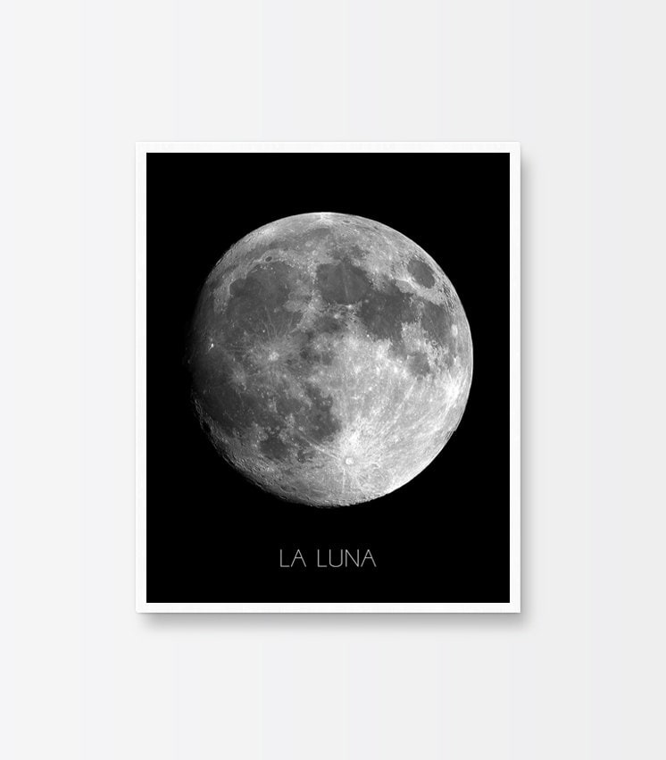 Moon Print Moon Poster Minimalist Poster Astronomy - Etsy