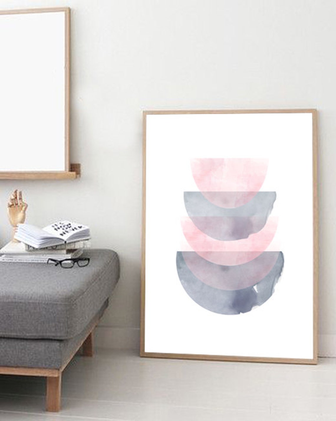 Geometric Print Pink Wall Art Geometric Art Minimalist Art - Etsy