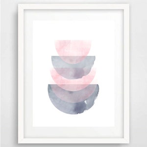 Geometric Print, Pink Wall Art, Geometric Art, Minimalist Art ...