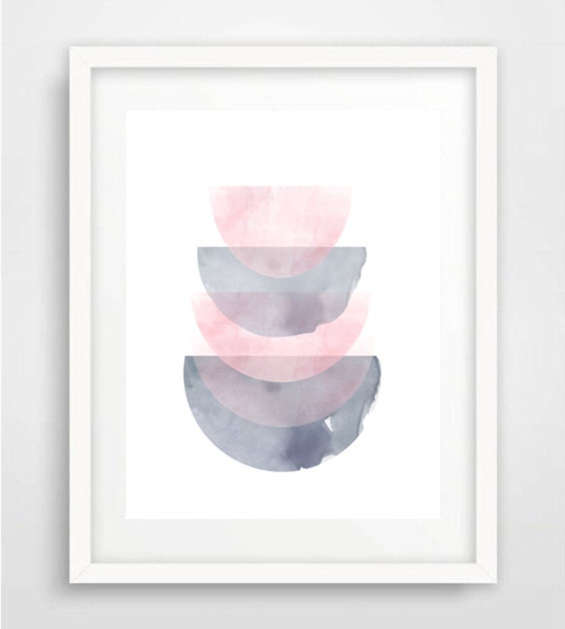 Geometric Print Pink Wall Art Geometric Art Minimalist Art - Etsy