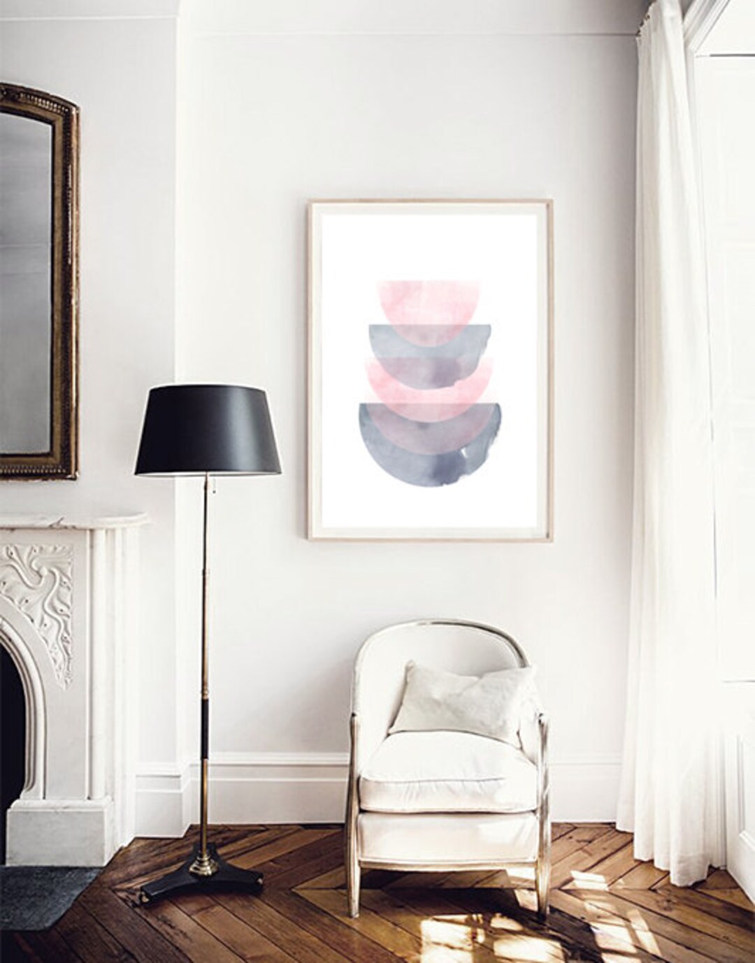 Geometric Print, Pink Wall Art, Geometric Art, Minimalist Art ...