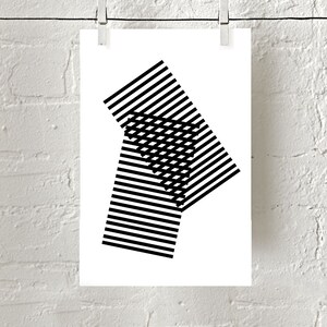 Prints Set, Minimalist Poster, Black and White Geometric Art, Lines ...