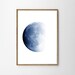 Moon Prints Set Indigo Blue Wall Art Lunar Phases Large - Etsy