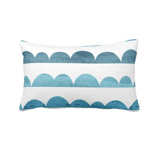 Half Moon Pillow Cover, Kids Pillow, Blue Circles Pillow, Scandinavian ...