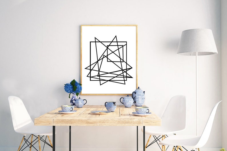 Geometric Print Minimalist Poster Large Abstract Art Print | Etsy