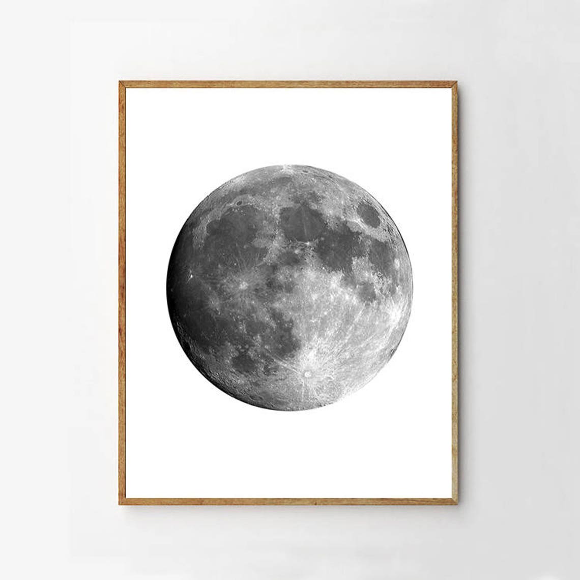 Moon art Print Phases Lunar Poster Black White Set of 5 Luna | Etsy