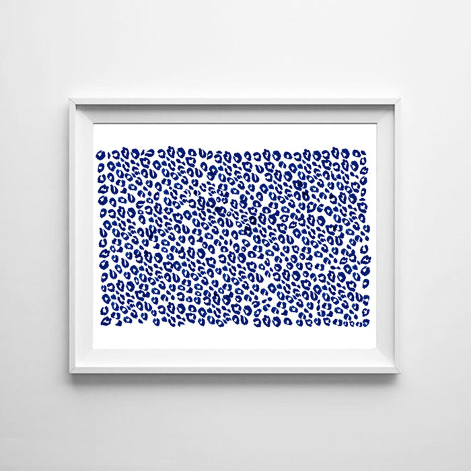 Abstract Watercolor Print Blue Painting Animal Spots Leopard Print ...