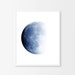 Moon Prints Set Indigo Blue Wall Art Lunar Phases Large - Etsy