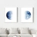 Moon Prints Set Indigo Blue Wall Art Lunar Phases Large - Etsy