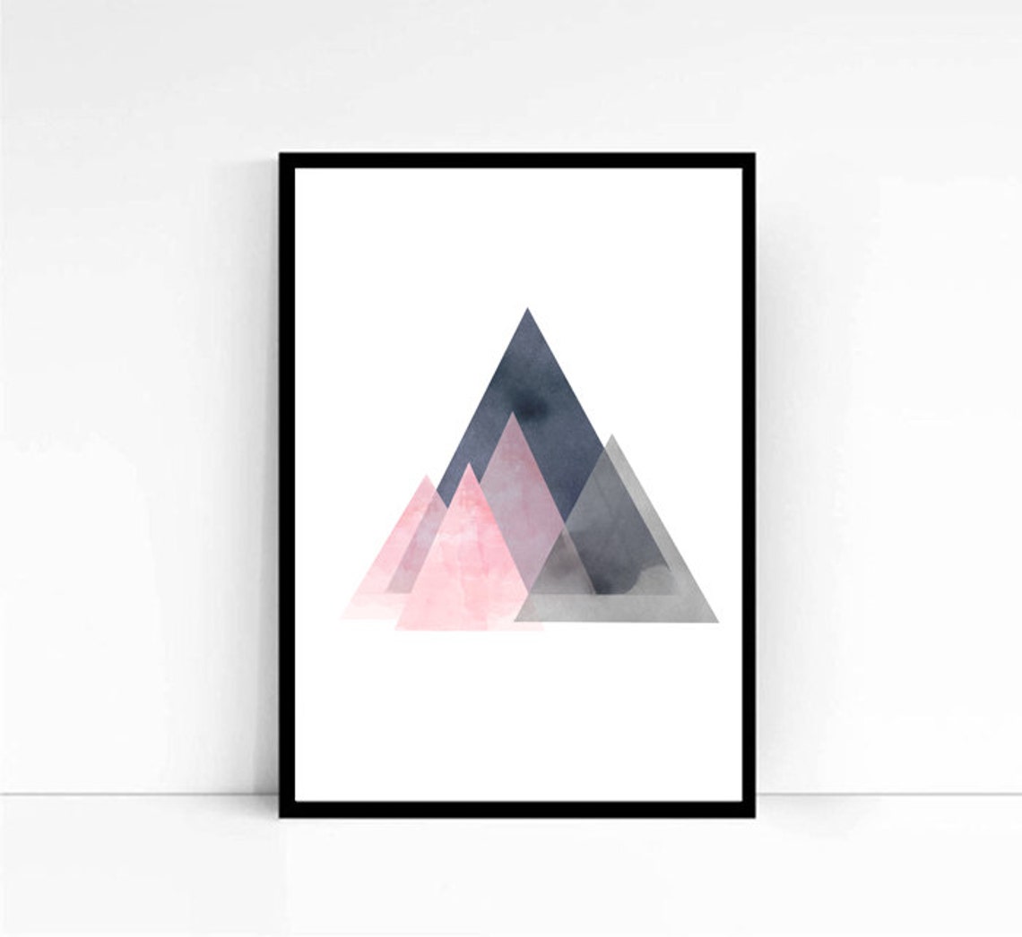 Watercolor Painting Triangles Art Abstract Watercolor - Etsy