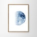 Moon Prints Set Indigo Blue Wall Art Lunar Phases Large - Etsy