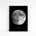 Moon Print Moon Poster Minimalist Poster Astronomy - Etsy