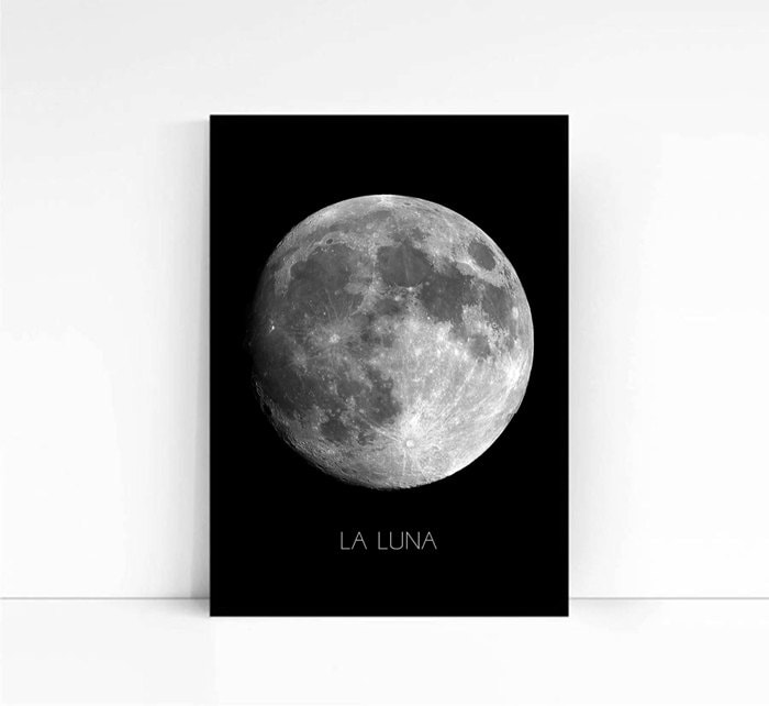 Moon Print Moon Poster Minimalist Poster Astronomy | Etsy