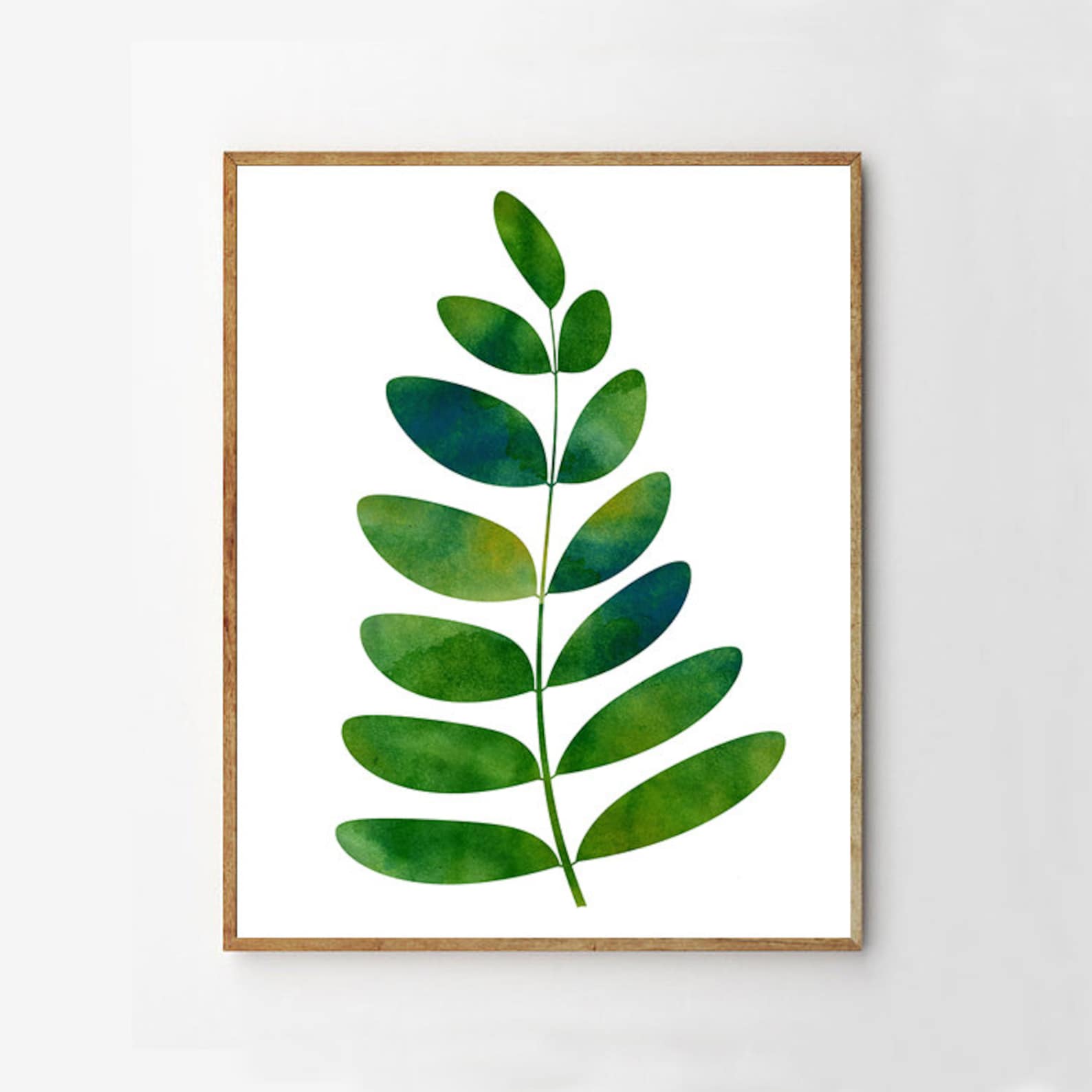 Botanical Watercolor Prints Set of 3 Green Wall Art Foliage - Etsy
