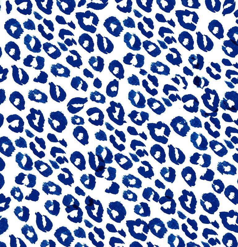 Abstract Watercolor Print Blue Painting Animal Spots Leopard - Etsy