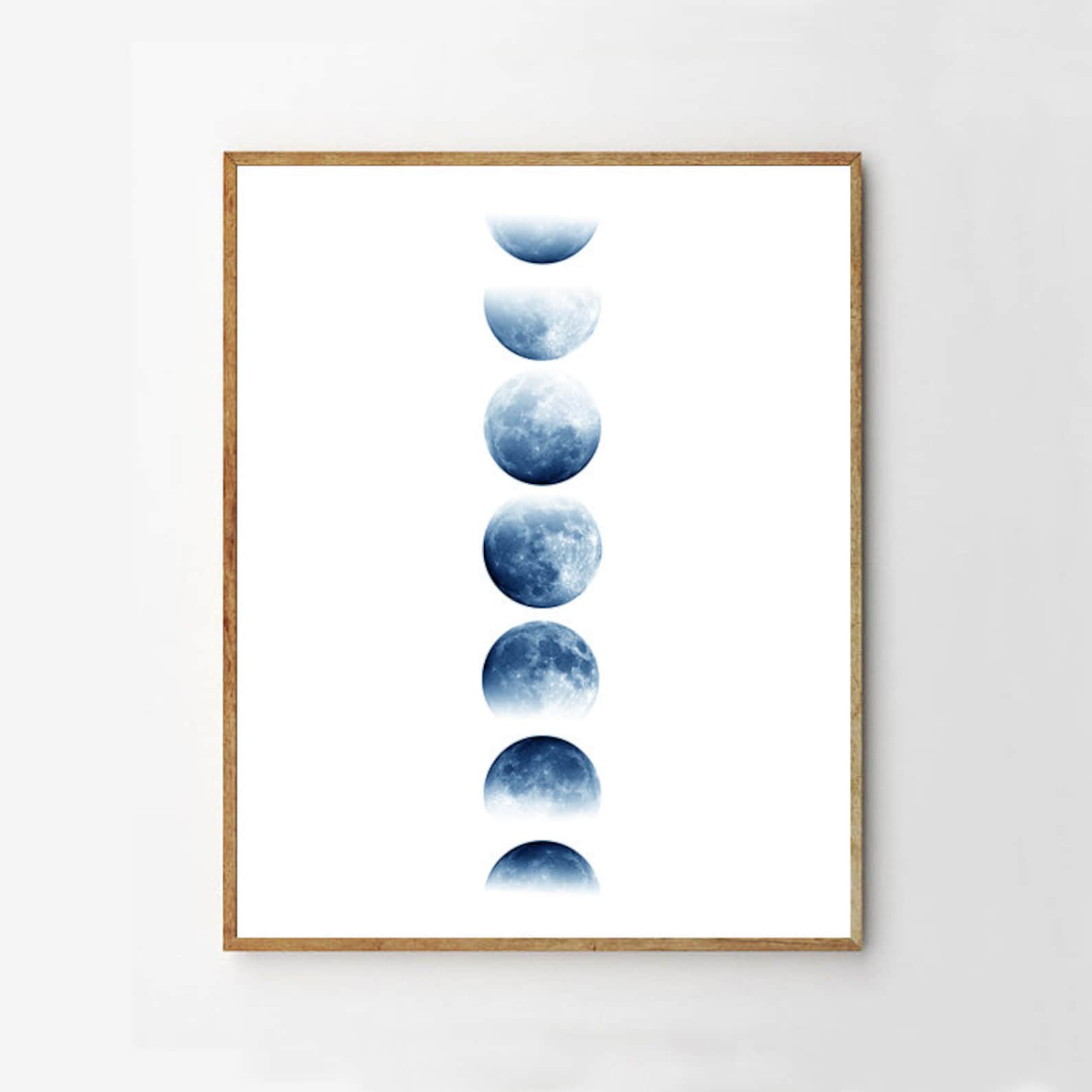 Blue Moon Phases Print La Luna Moon Wall Art Minimalist - Etsy