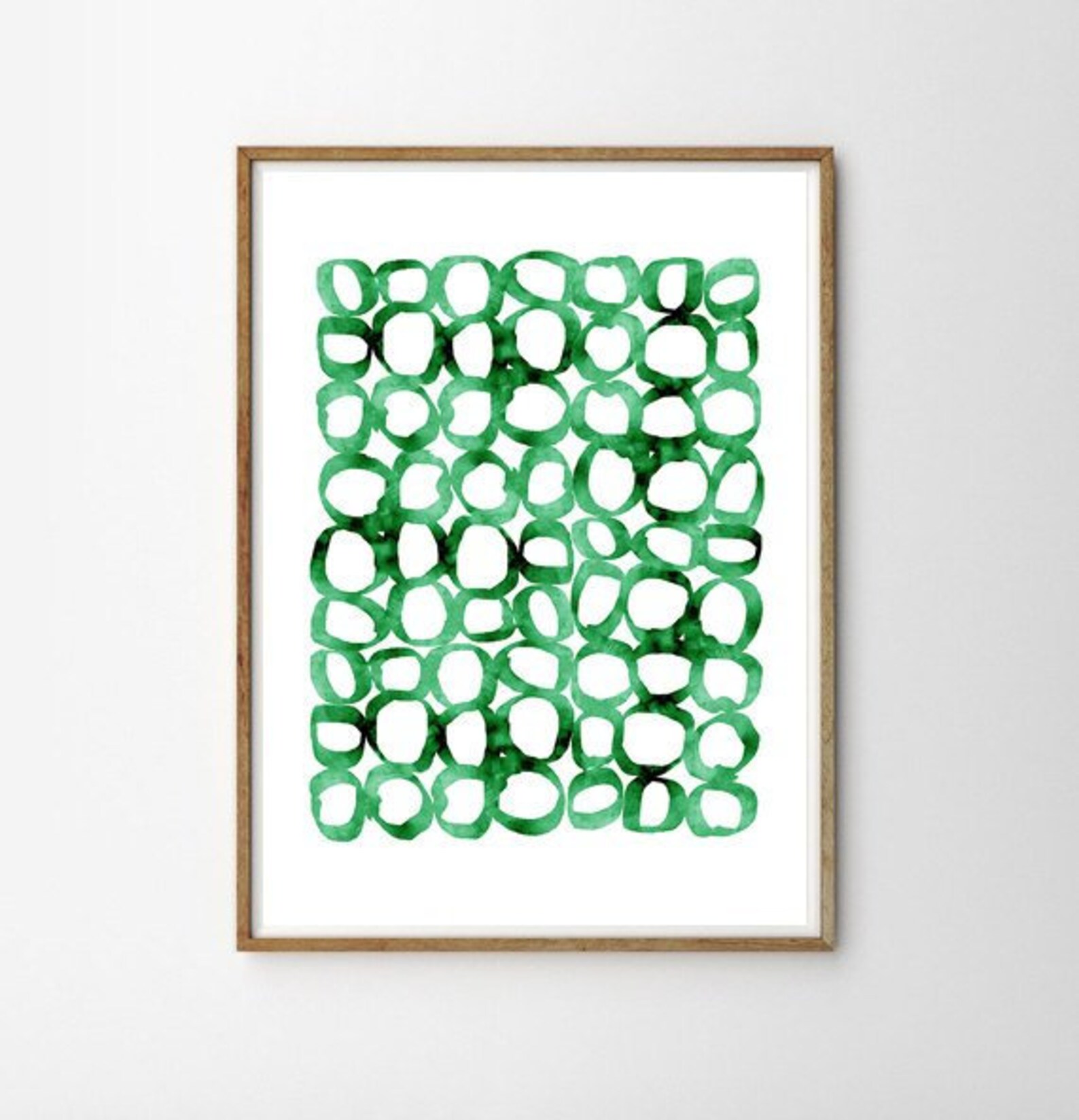 Green Loops Prints Abstract Watercolor Painting Minimalist Art - Etsy