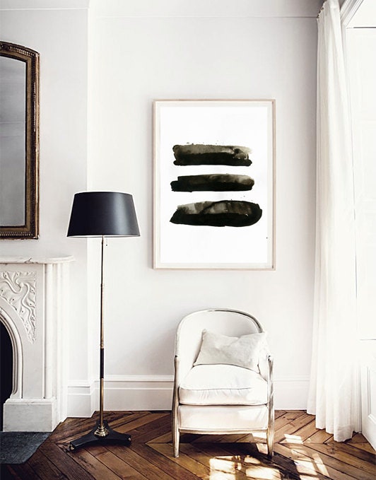 Large Abstract Art Monochrome Art Abstract Watercolor Prints | Etsy