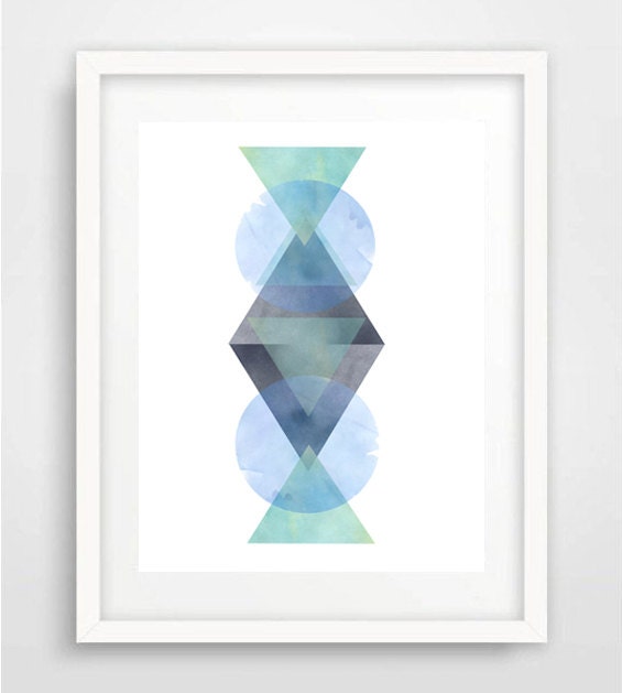 Watercolor Painting Abstract Watercolor Geometric Art - Etsy