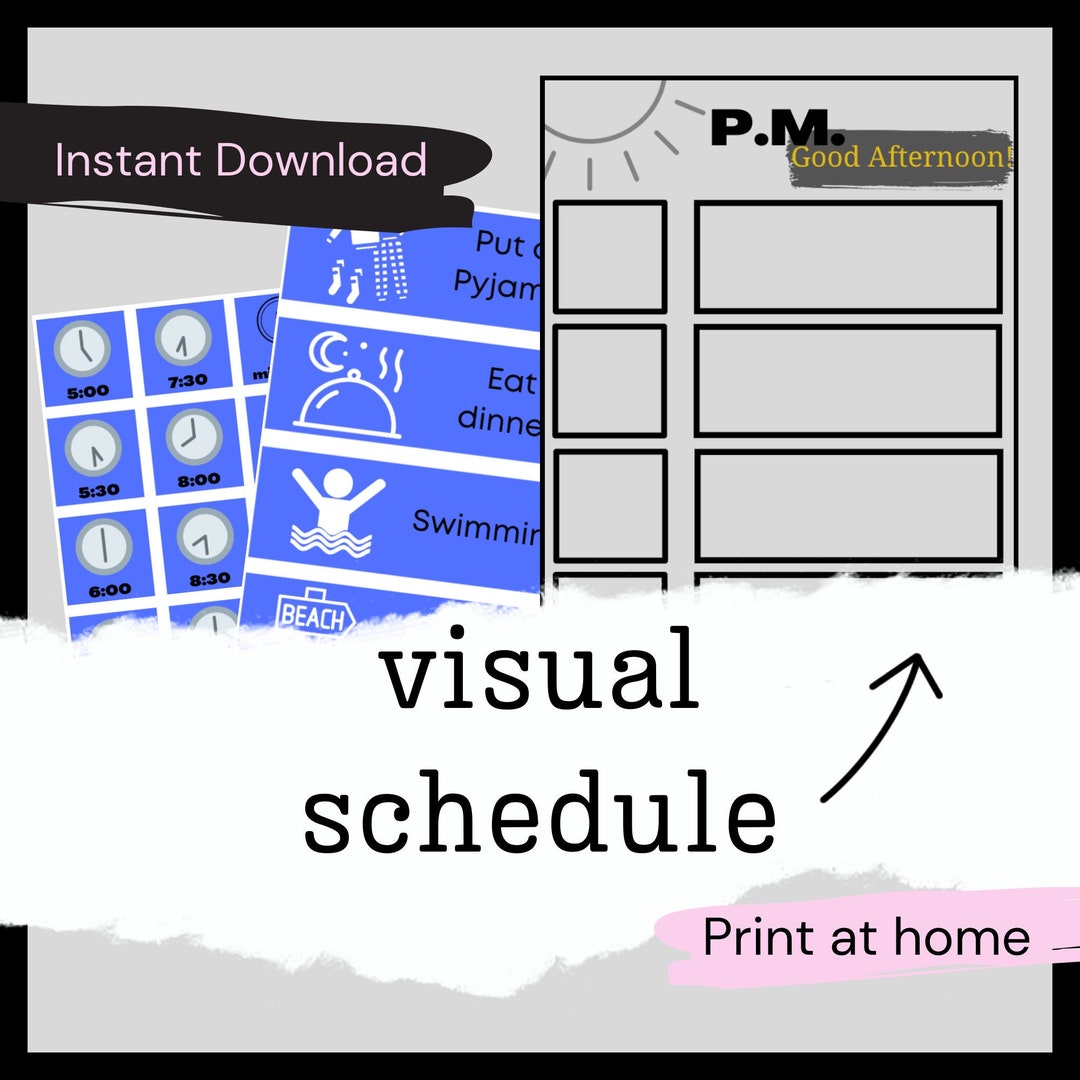 Printable Visual Schedule, Kids Schedule, Daily Schedule, Home Routine ...