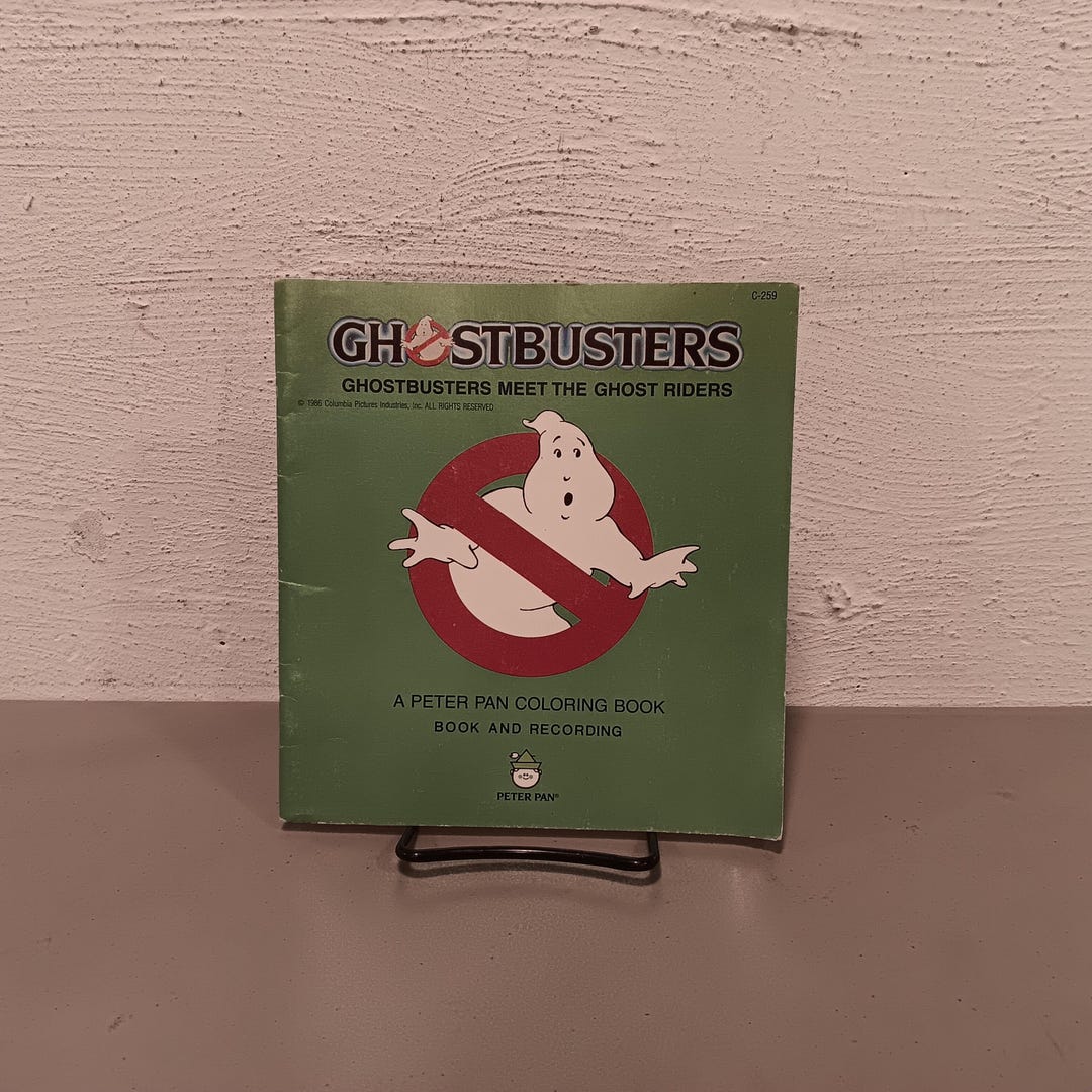 UNCOLORED Vintage 1986 Ghostbusters Meet the Ghost Riders Coloring Book ...