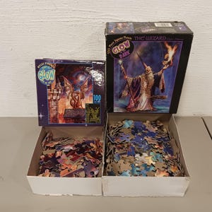 COMPLETE Set of 2 Vintage 2003 Wizard Fantasy Glow Puzzles - Etsy