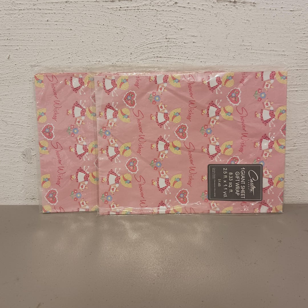 Set of 2 Vintage 90s Carlton Cards "shower Wishes" Gift Wrap - Etsy