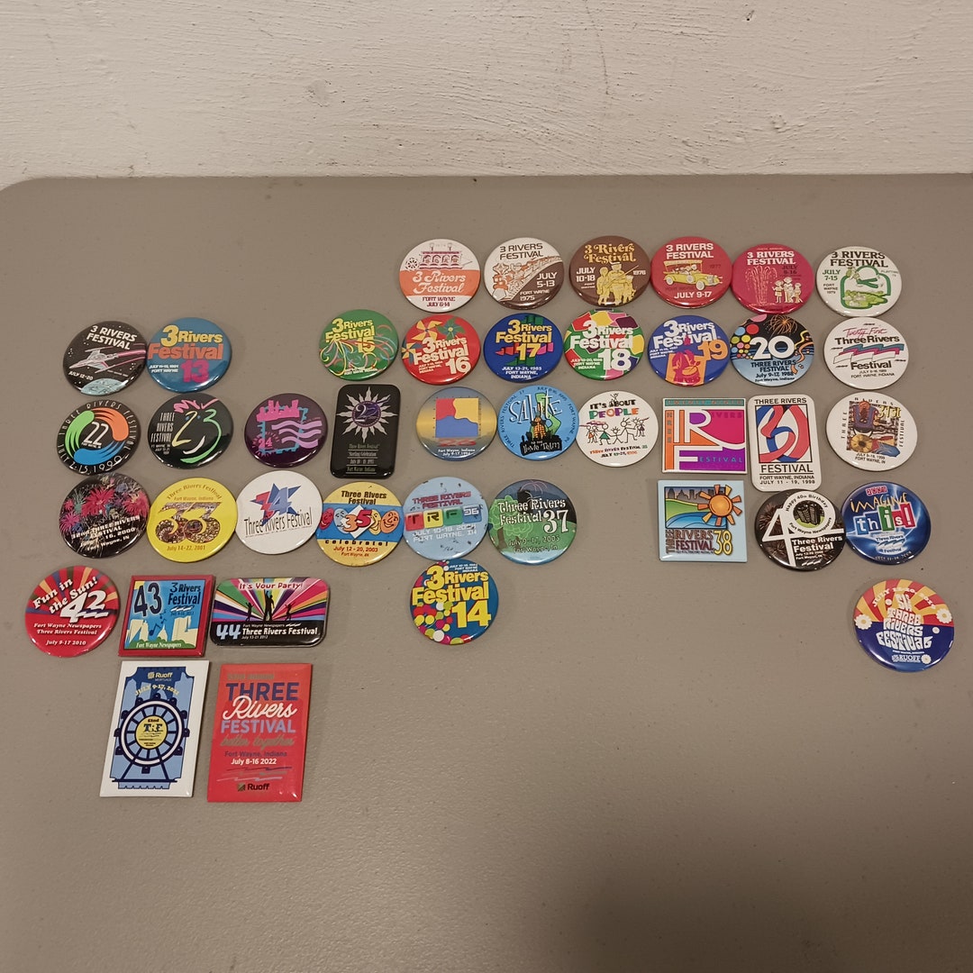 Vintage Fort Wayne Three Rivers Festival Buttons - Etsy