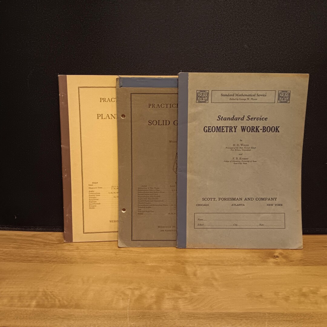 UNUSED Set of 3 Vintage 1929 Geometry Workbooks - Etsy