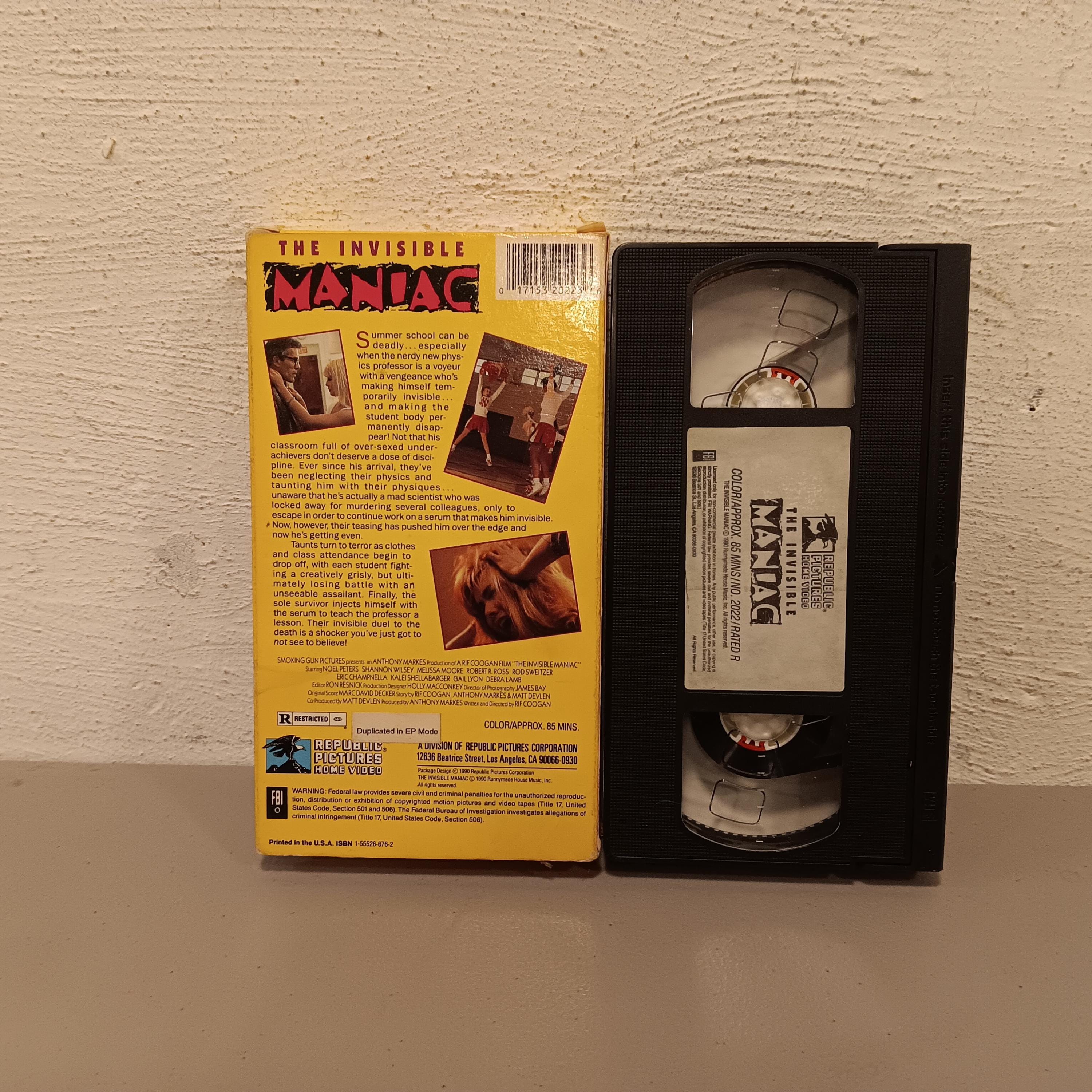 Vintage 1990 the Invisible Maniac VHS HTF - Etsy